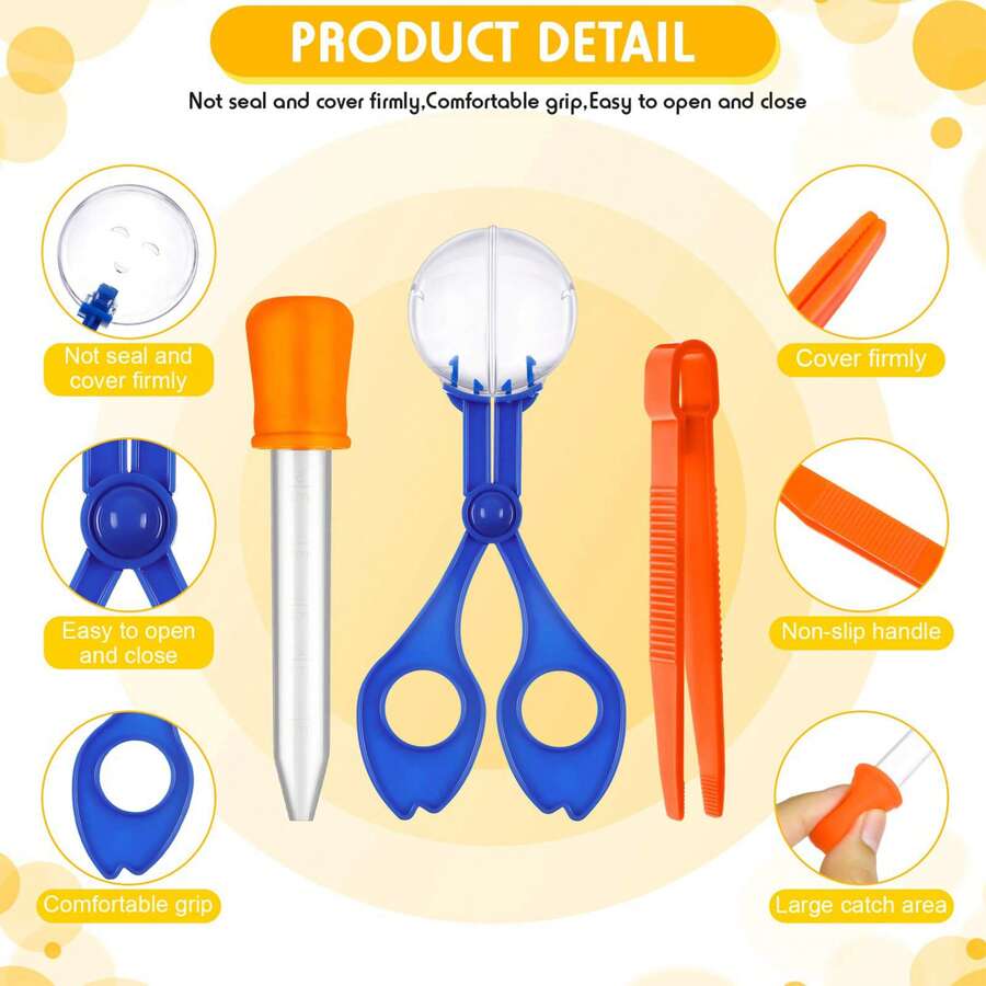 3pcs Kids' Outdoor Exploration Tool Set: Rubber Tipped Dropper, Insect ...
