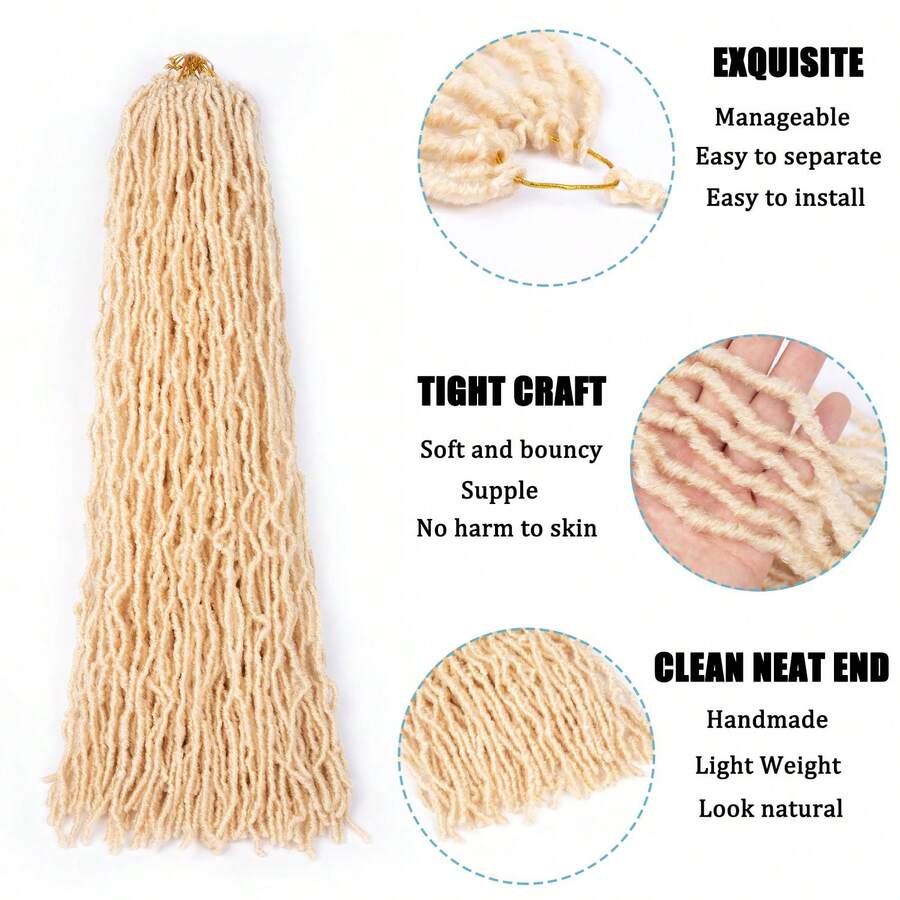 1 Paquete De Extensiones De Cabello De Crochet Beige Faux Locs, 24 ...