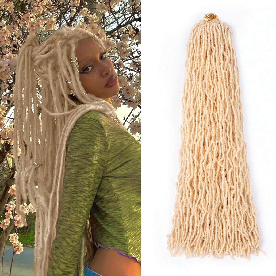 1 Paquete De Extensiones De Cabello De Crochet Beige Faux Locs, 24 ...