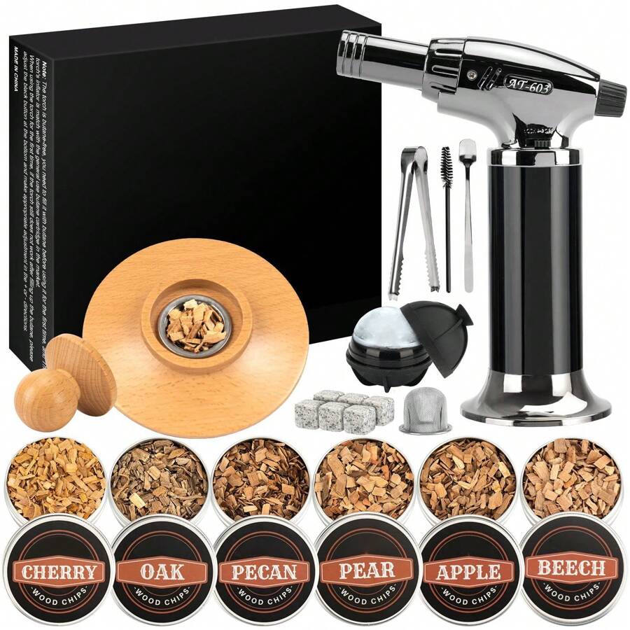 Cocktail Smoker Kit With Torch – 6 Flavors Wood Chips – Bourbon ...