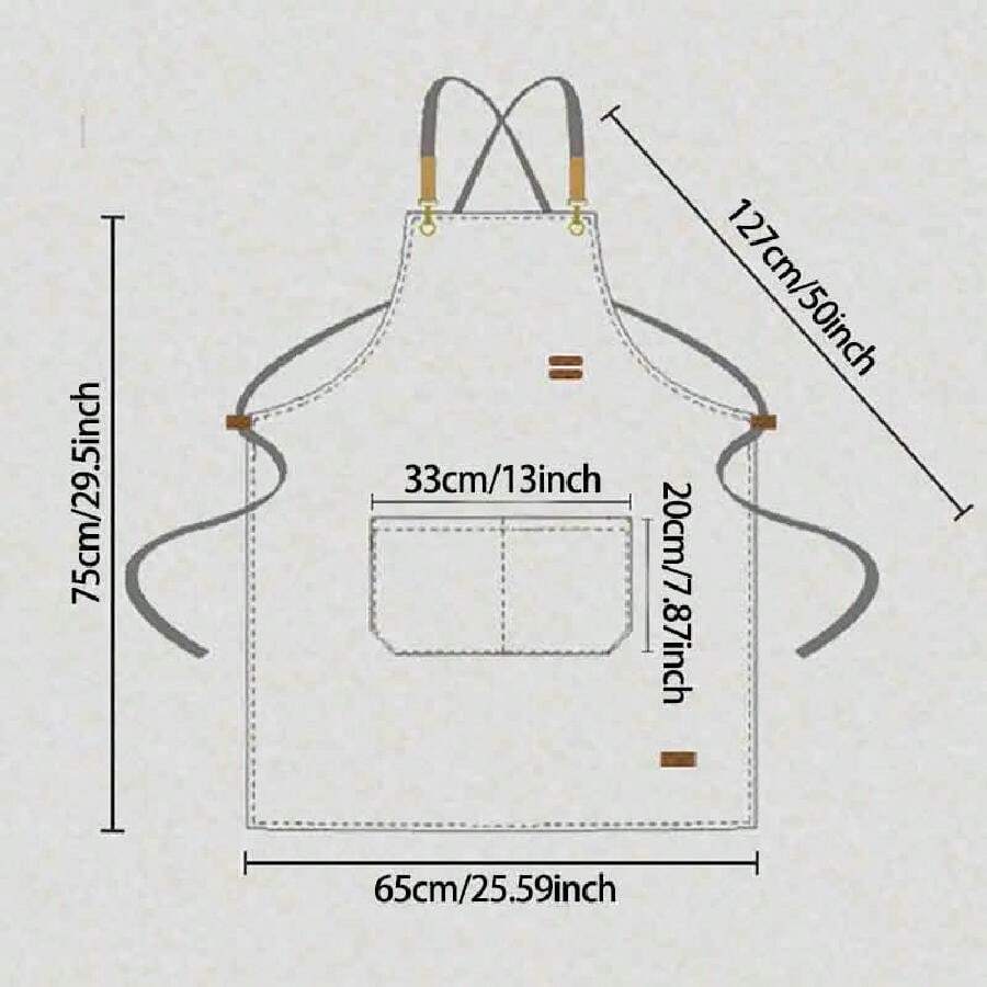 Aprons For Men Women With Large Pockets, Canvas Cross Back Heavy Duty ...