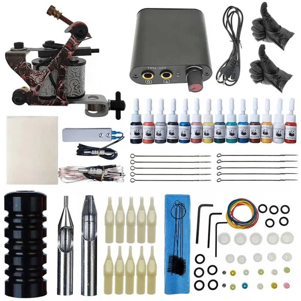 Complete Coil Tattoo Machine Kit - Professional Tattoo Gun Set With ...