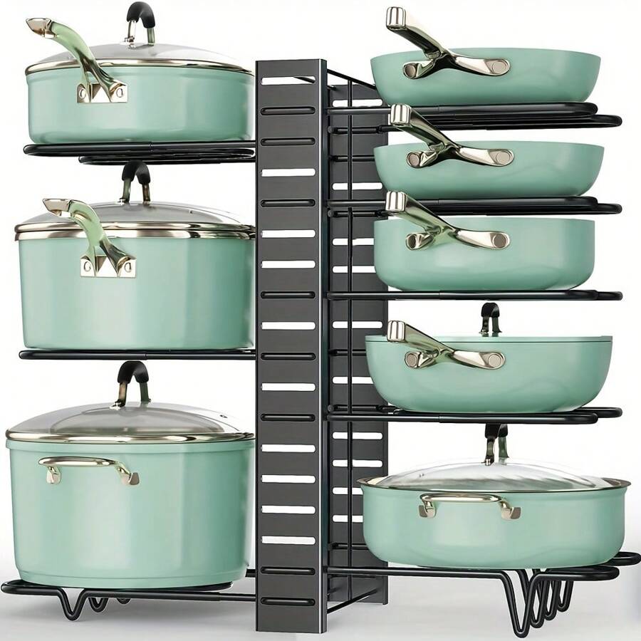 1pc Expandable Pots And Pans Storage Rack With Bigger Frame And Solid ...