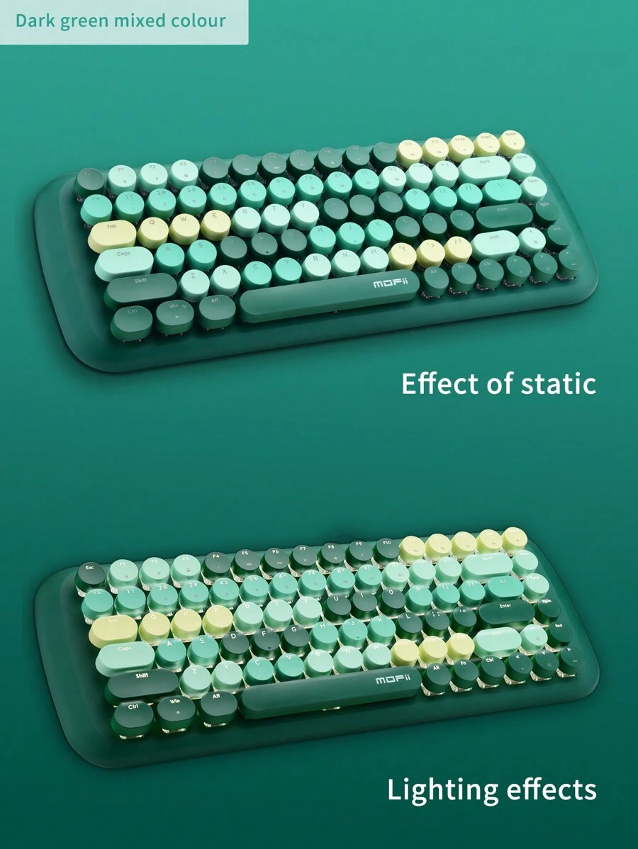 MOFII MOFII Candy M Wired Mechanical Keyboard With Blue Switches, White ...