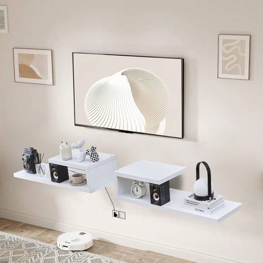 70'' Floating TV Stand Wall Mounted TV Unit, Wall Shelf Under Wall ...