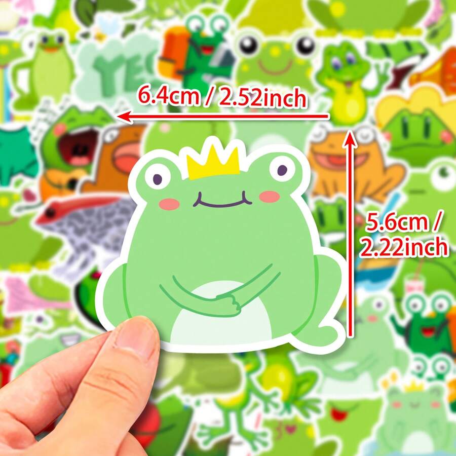 100pcs Green Animal Stickers Water Bottles, Cute Frog & Crocodile Vinyl ...