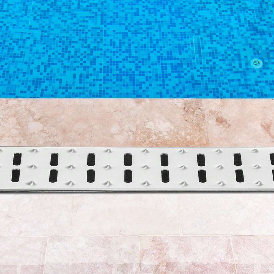 VEVOR VEVOR Trench Drain System, Channel Drain With Metal Grate, 5.7x3 ...