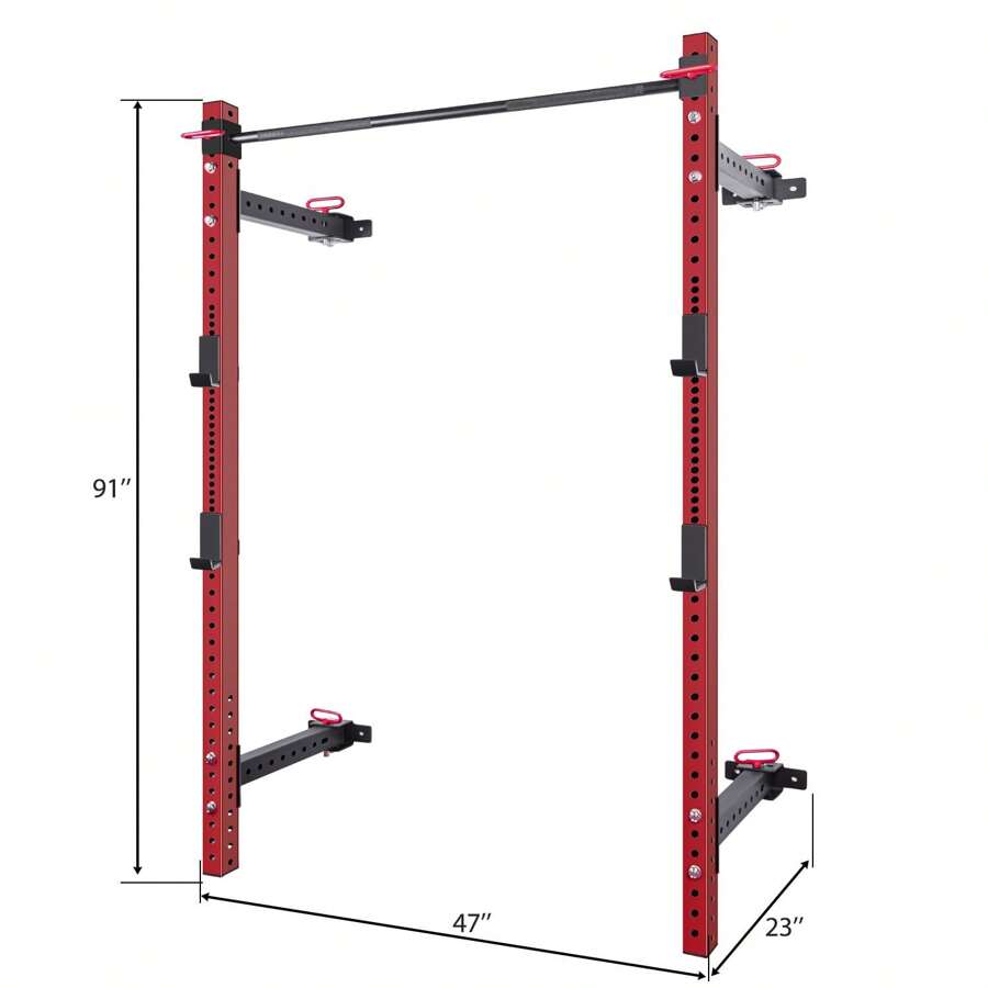 Merax Wall Mounted Folding Squat Rack - Folding Squat Power Rack For ...