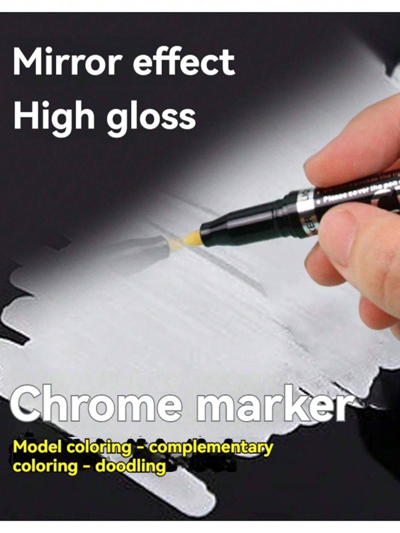 6Pcs/Set 2mm Electroplating Mirror Silver/Golden Liquid Reflective ...