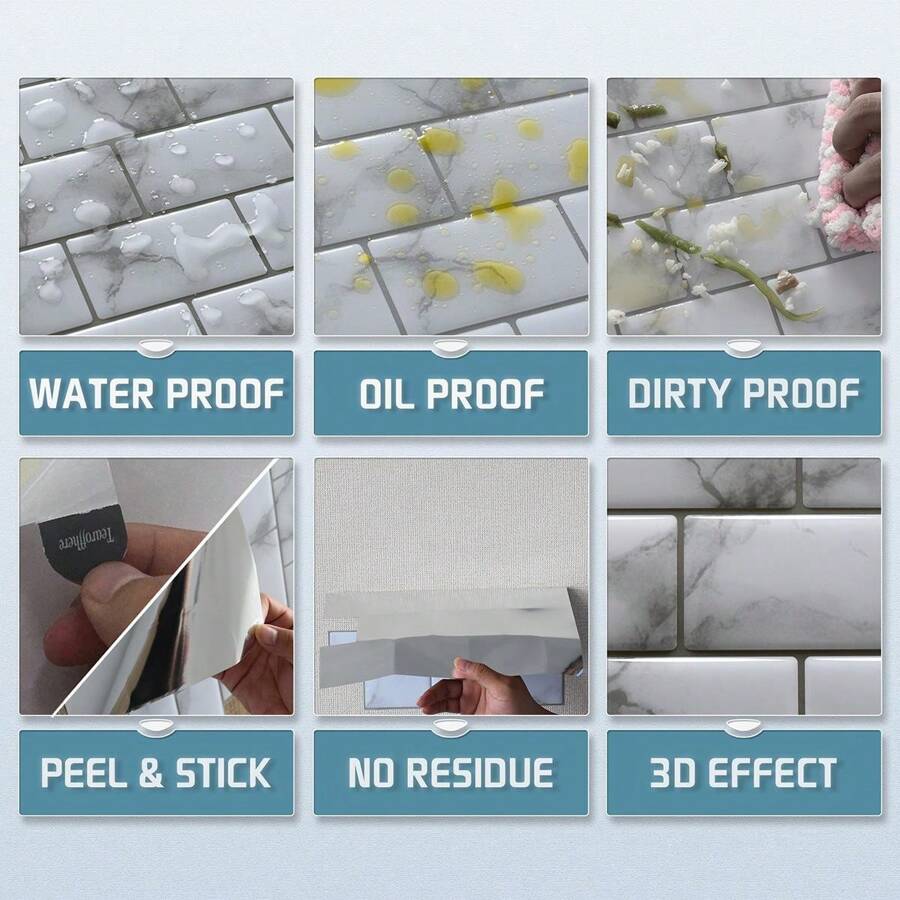 1/10/30pcs Green Brick Pattern Imitation Tile Self-Adhesive Wall ...