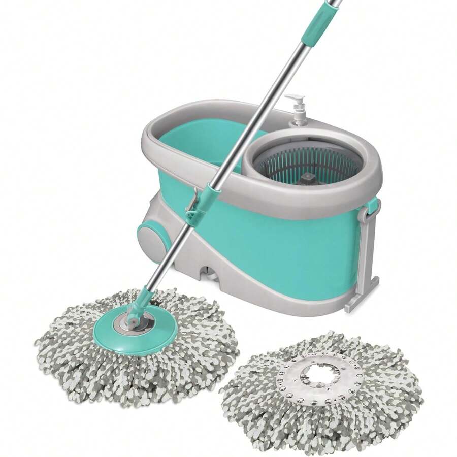 Wave Spin Mop Bucket On Wheels, Extendable Handle | Liquid Dispenser ...