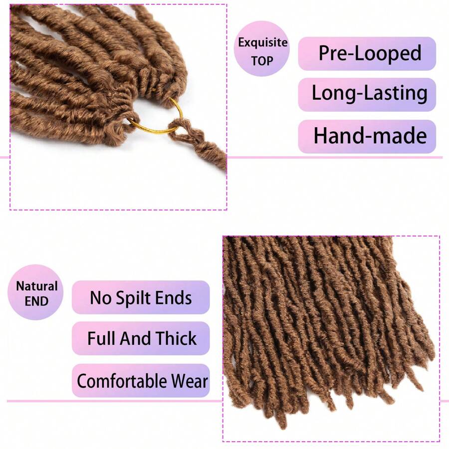 1 Packs Faux Locs Crochet Braiding Hair Soft Locs ,30 Inch Brown Long ...