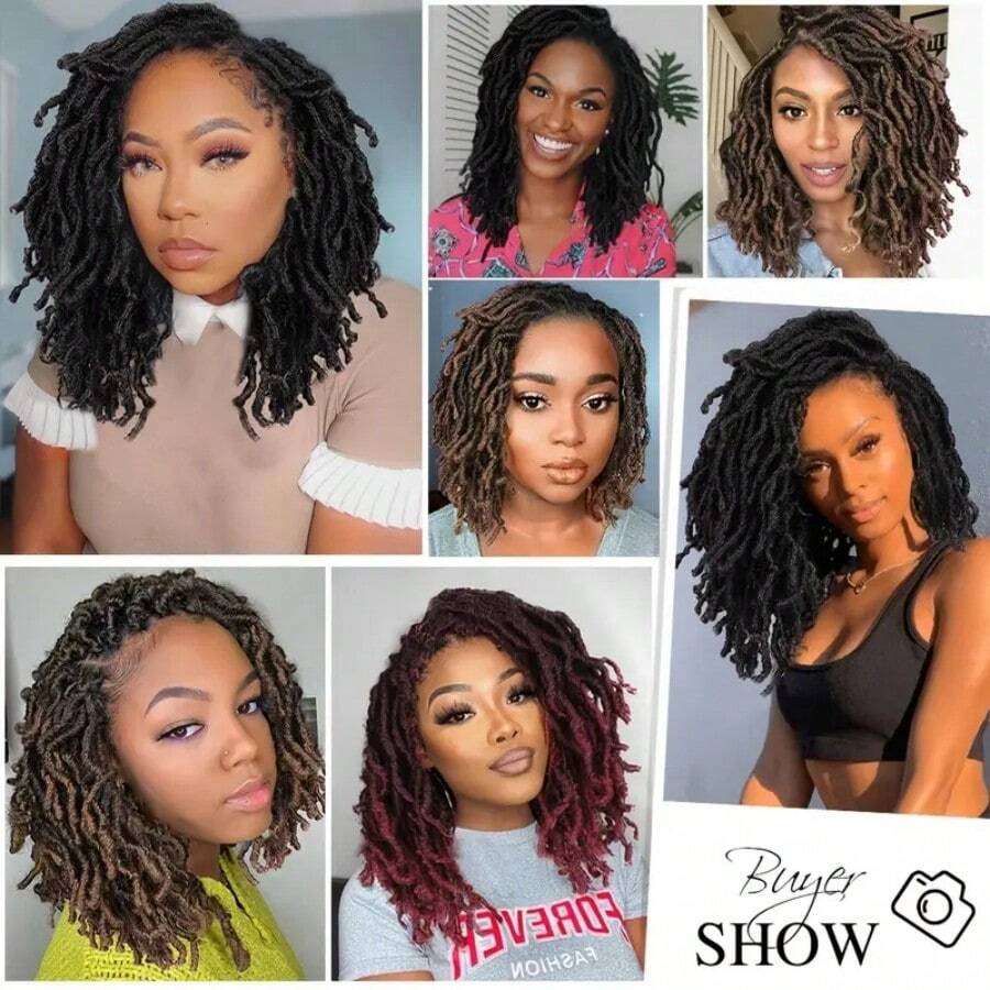 Faux Locs Crochet Hair 8 Inches Synthetic Soft Locs Pre-Looped Short ...