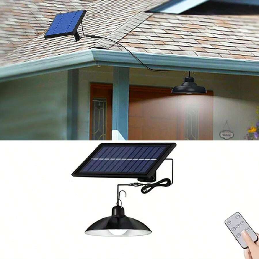 Solar Outdoor Pendant Lights Indoor, Solar Shed Light With Remote ...