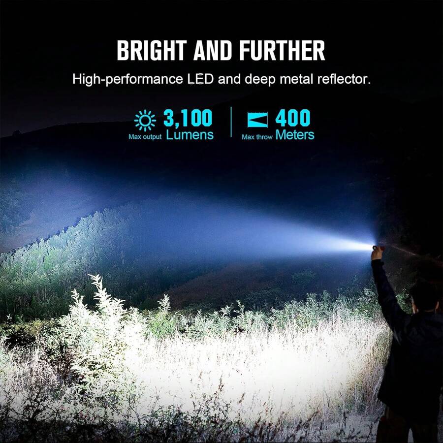 OLIGHT Seeker 4 Rechargeable Bright Flashlights, 3100 High Lumens USB-C ...