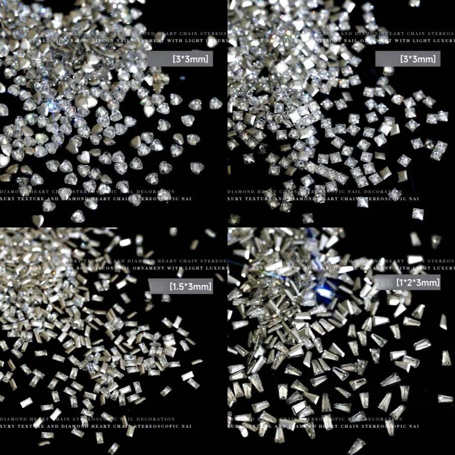 50 Nail Art Jewelry Inverted Mini Flat Bottom Diamond Transparent White ...