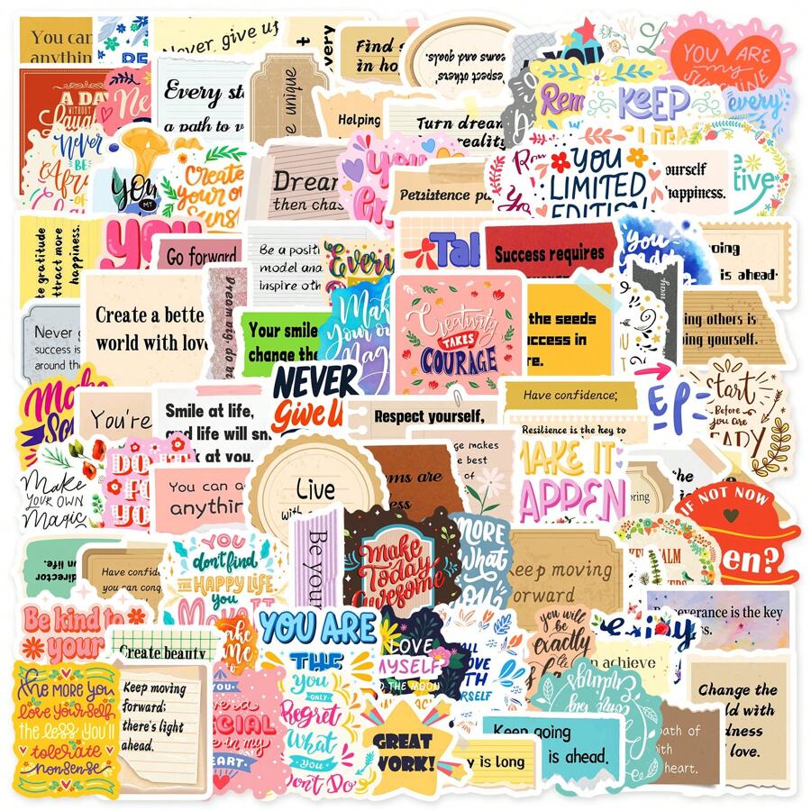 100pcs Motivational Stickers For Adults, Inspirational Quote Reward ...