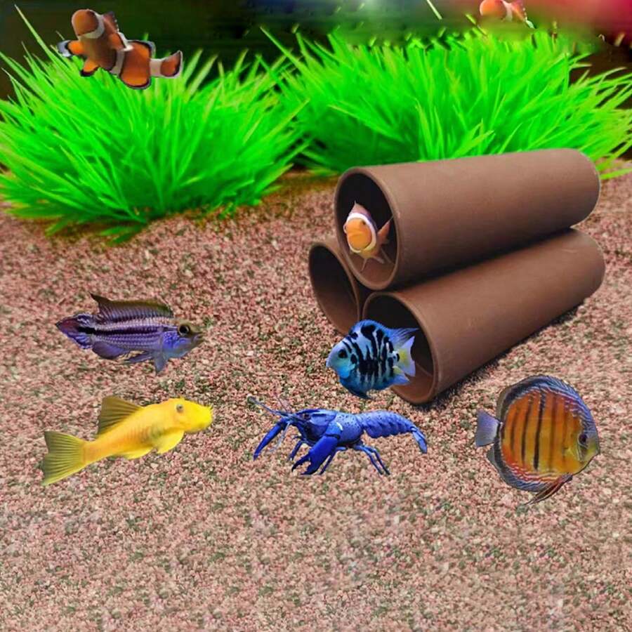 Aquarium Purple Clay Ceramic Fish & Shrimp Habitat, Hideout House ...
