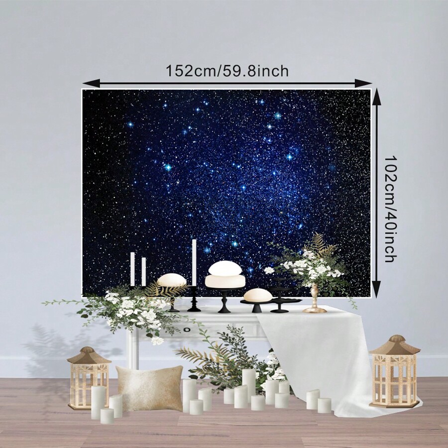 1pc Vinyl Night Sky Star Backdrops Universe Space Theme Starry ...