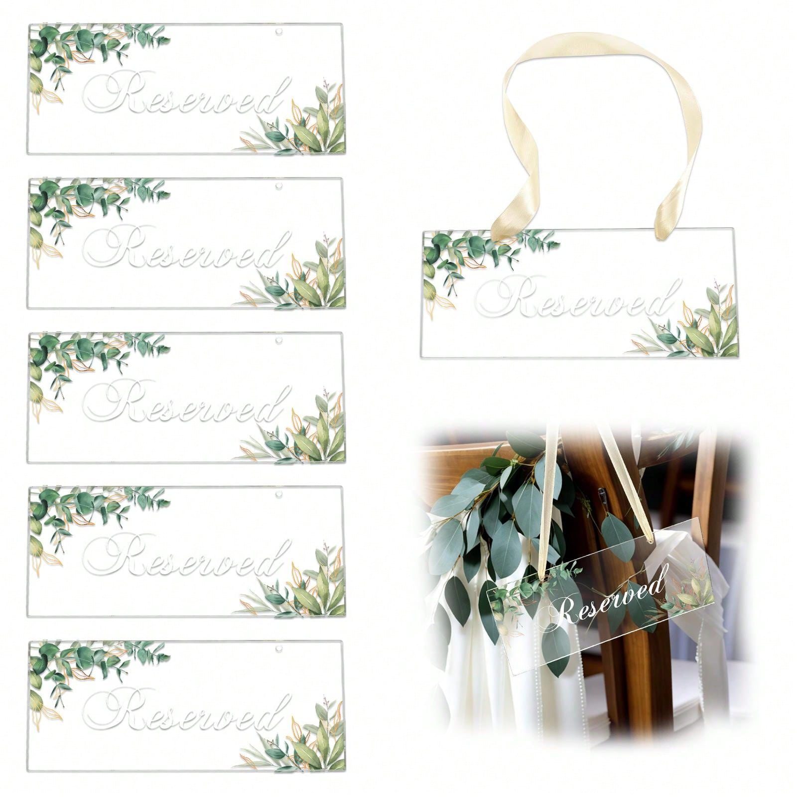 6 Packs Reserved Signs For Wedding Chairs, Acrylic Reserved Seating ...