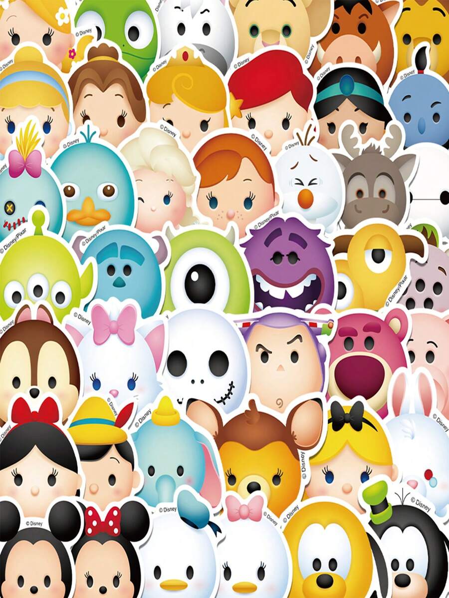 50Pcs Tsum Tsum Q Version Character Collection Stickers Waterproof ...