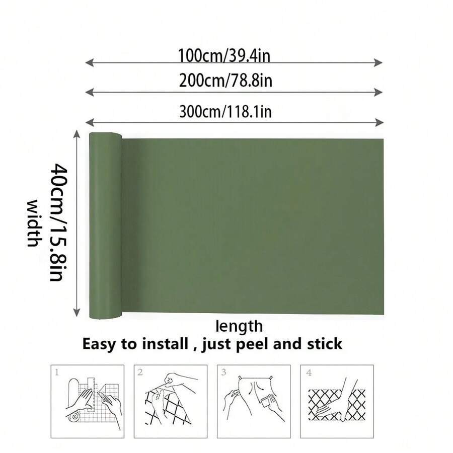 Green Wallpaper Peel And Stick Green Contact Paper For Cabinets ...