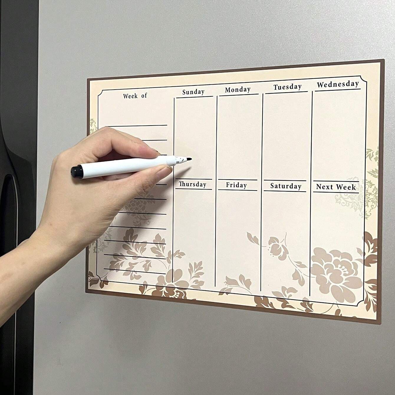1pc Erasable Magnetic Refrigerator Sticker, Weekly Schedule Memo ...