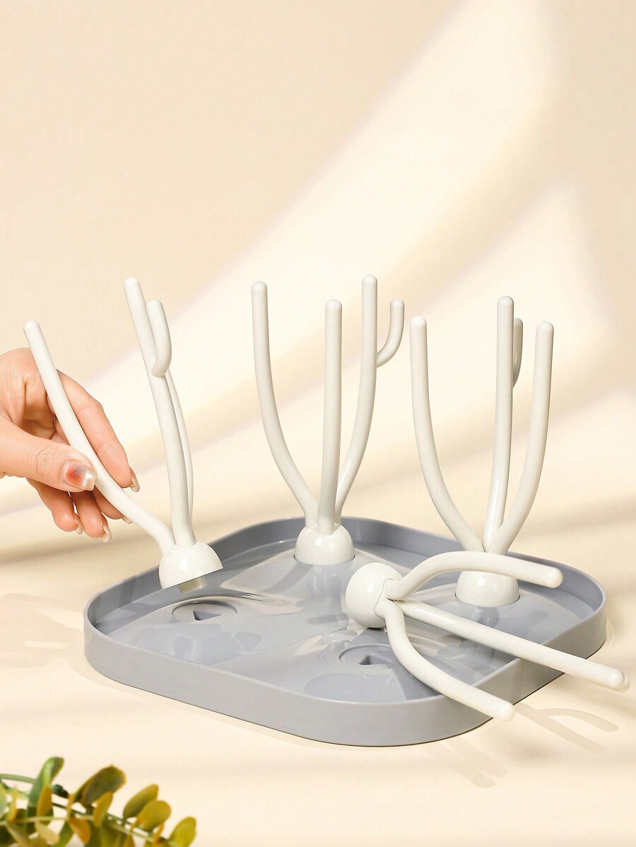 1pc Coral Design Baby Bottle Drainer Rack, Drying Rack, Storage Box For ...