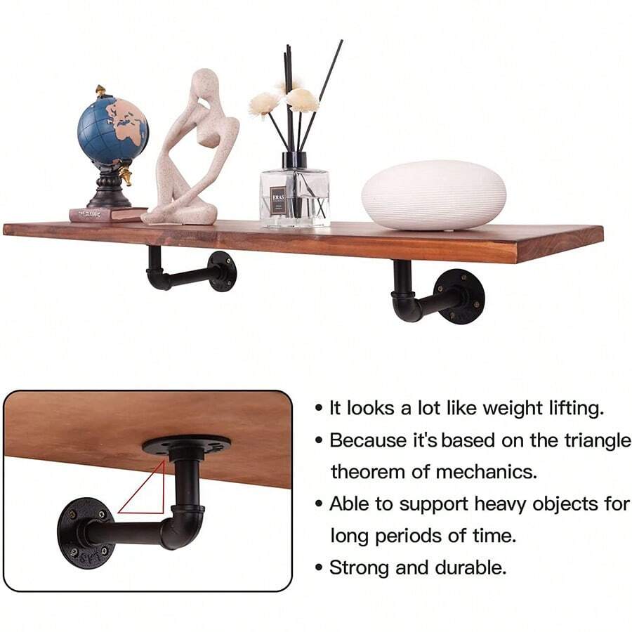 Retro Wall Mounted Water Pipe Storage Rack, Decorative Iron Pipe ...