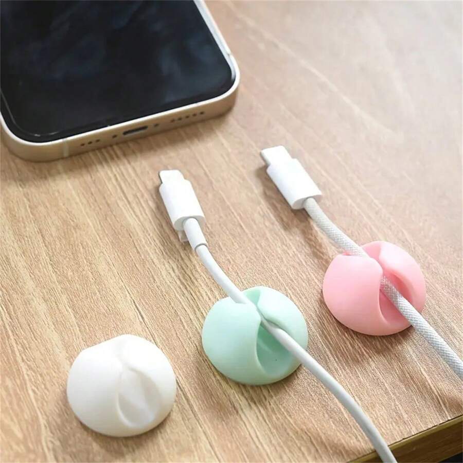 6-Pack Desktop Cable Manager (Color Random), Cable Clamp, Desktop Cable ...