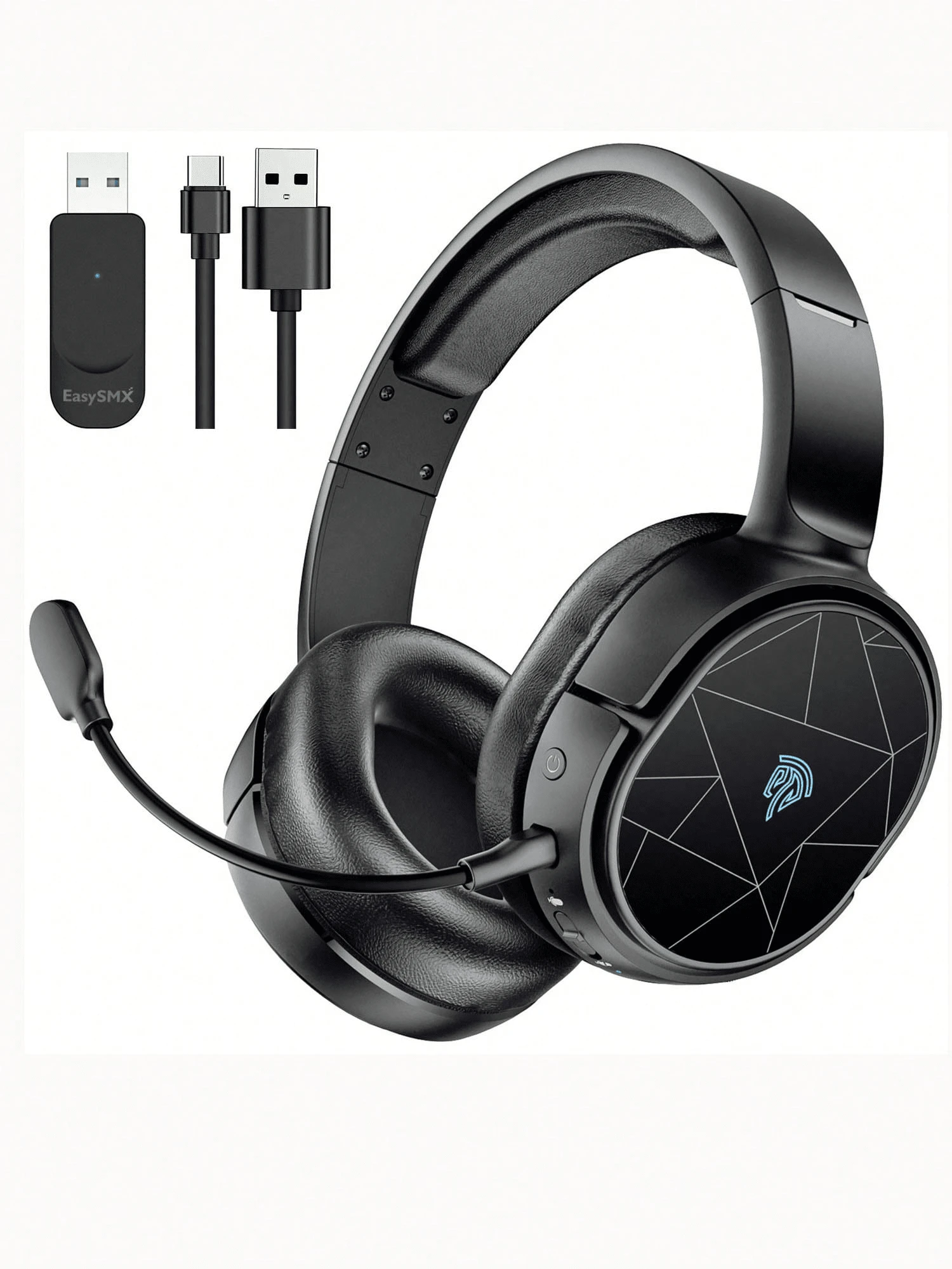 Wireless Over-Ear Headphones With Microphone, Gaming Headset Gamer With ...