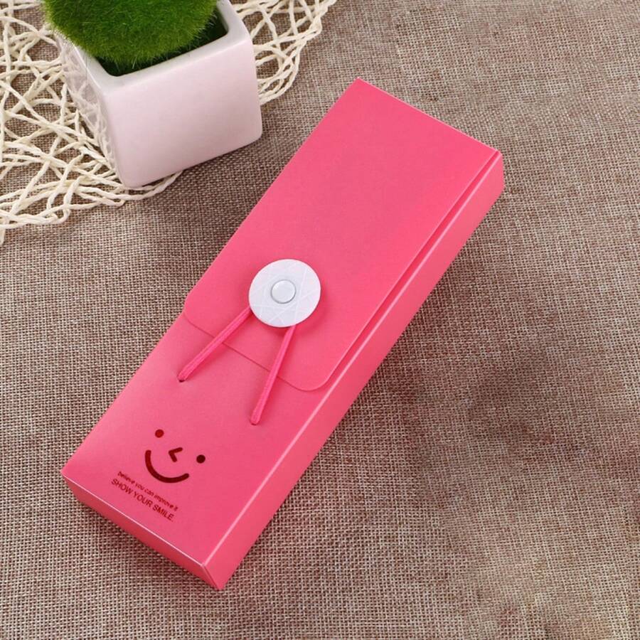 1pc Smiling Face Stationery Box, Cartoon Candy Colored Plastic Pencil ...