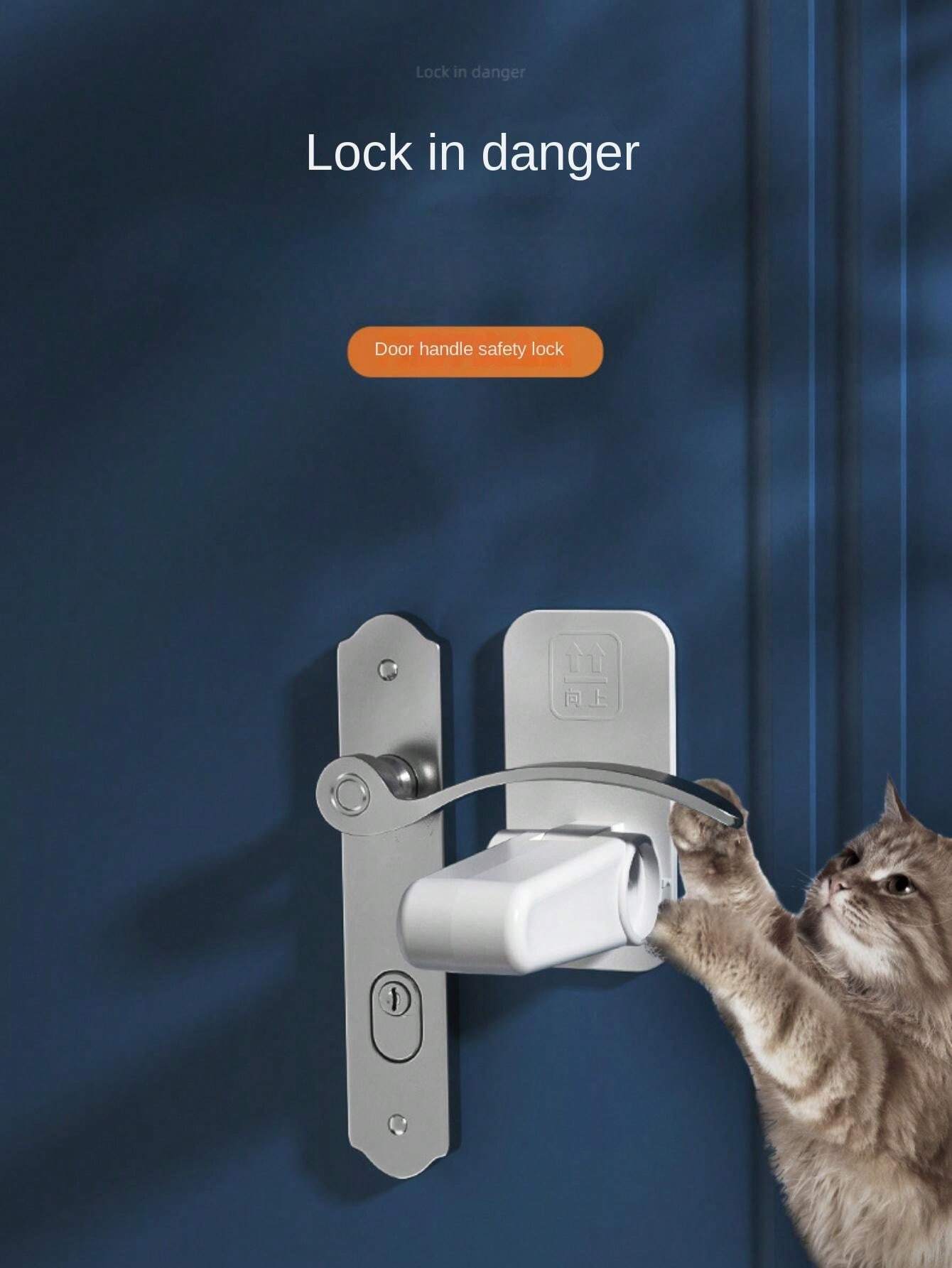 Door Handle Safety Lock, Prevent Finger Pinching And Pet Opening, No ...