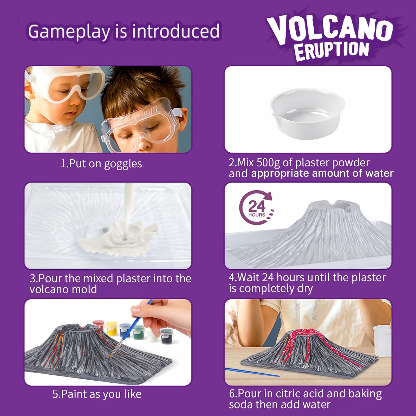 DIY Volcano Science Lab, Reusable Volcano Painting Kit,STEAM Toy | SHEIN UK