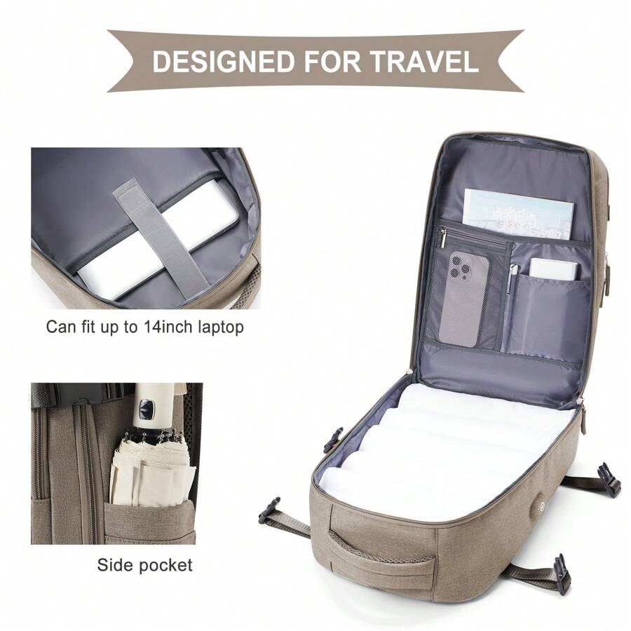 Large Capacity Fits 14-Inch Laptop With USB Charging Port And Dry Wet ...