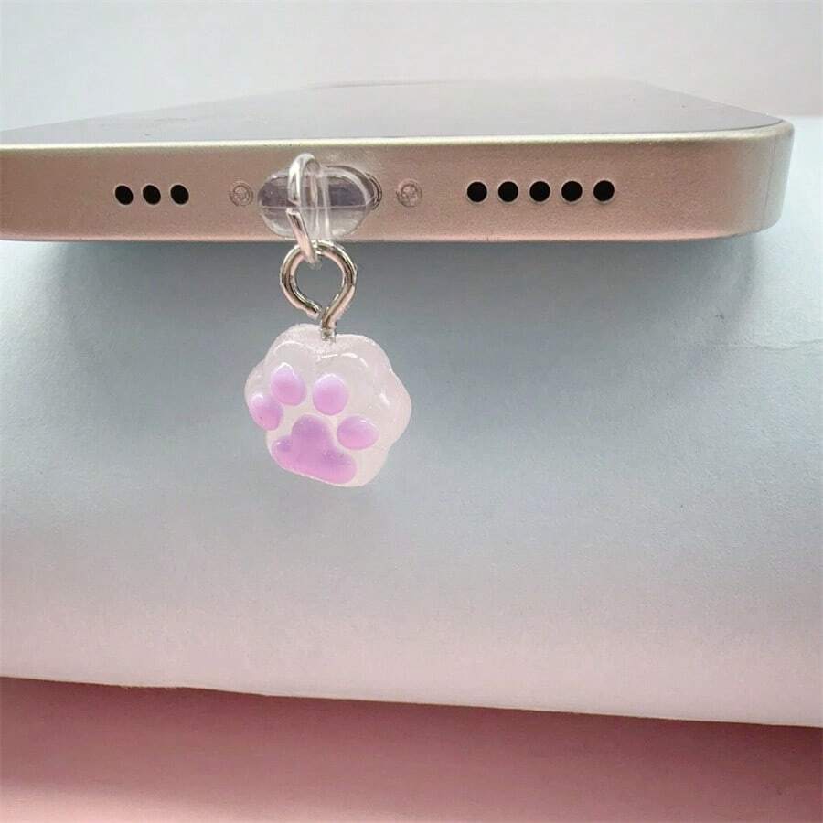 Cute Cat & Dog Paw Shaped Phone Charms, Kawaii Dust Plugs For ...