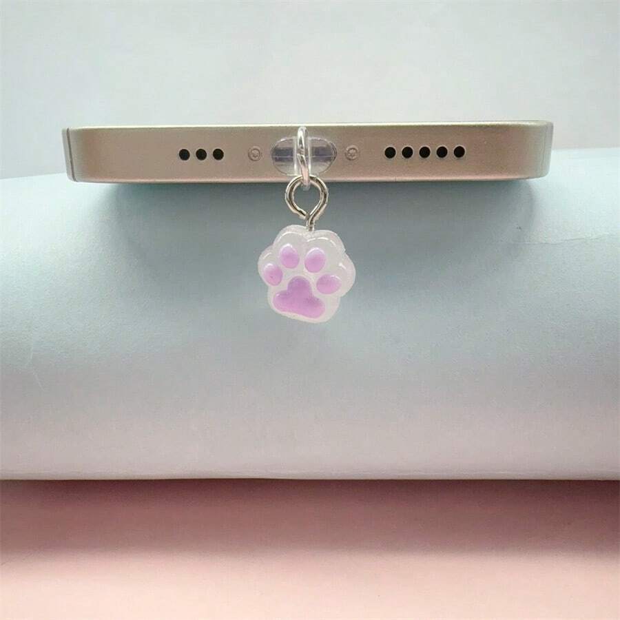 Cute Cat & Dog Paw Shaped Phone Charms, Kawaii Dust Plugs For ...