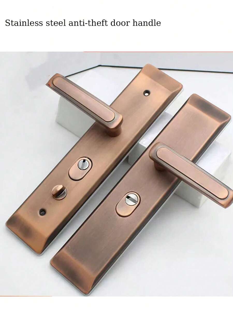 1pc Antique Brass Stainless Steel Anti-Theft Door Handle For Mechanical ...