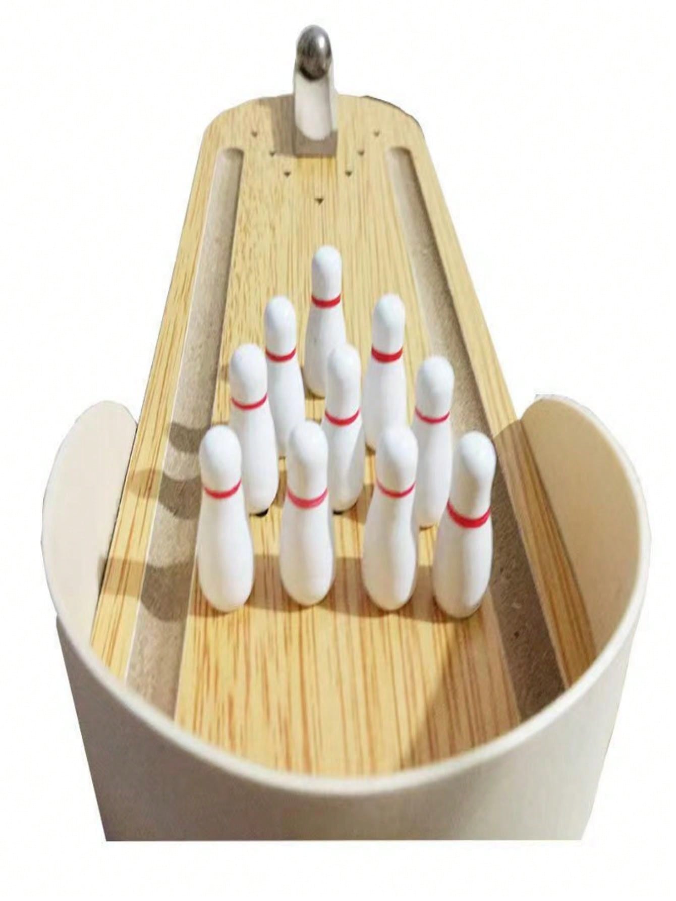 Wooden Miniature Bowling Game, Parent-Child Interaction Table Game ...