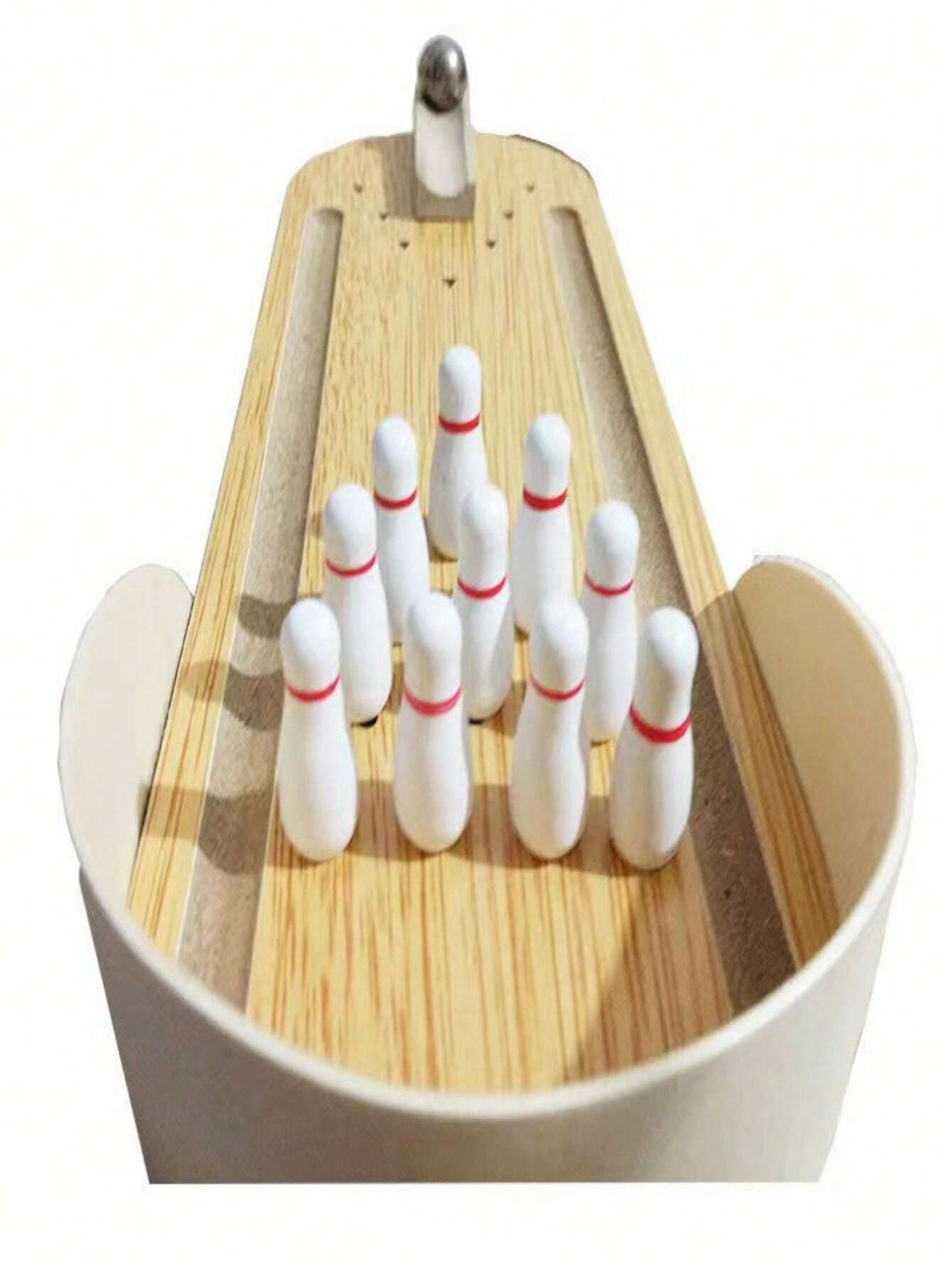 Wooden Miniature Bowling Game, Parent-Child Interaction Table Game ...