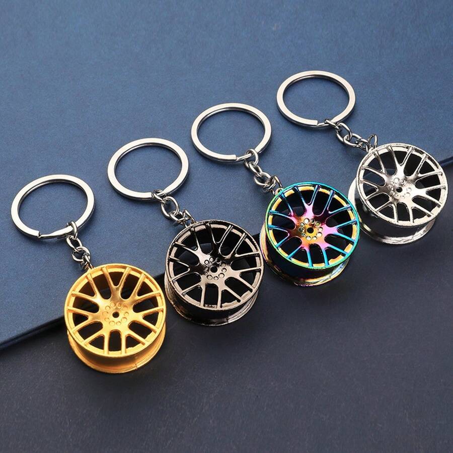 1Piece Car Parts Model Key Chains Set Steering Wheel Metal Keychain ...