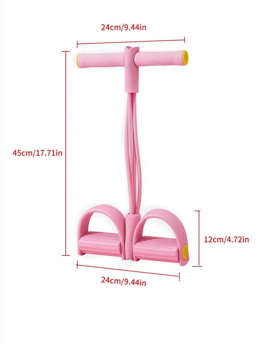 1pc Four-Tube Foot Pedal Resistance Band Yoga Sit-Up Pull Rope For ...