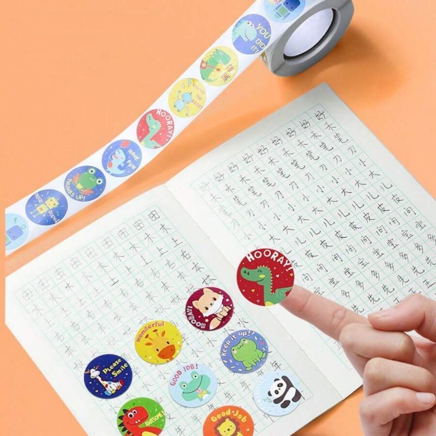 1 Roll Of 500pcs Themed Adhesive Reward Stickers, Praise Stickers For ...