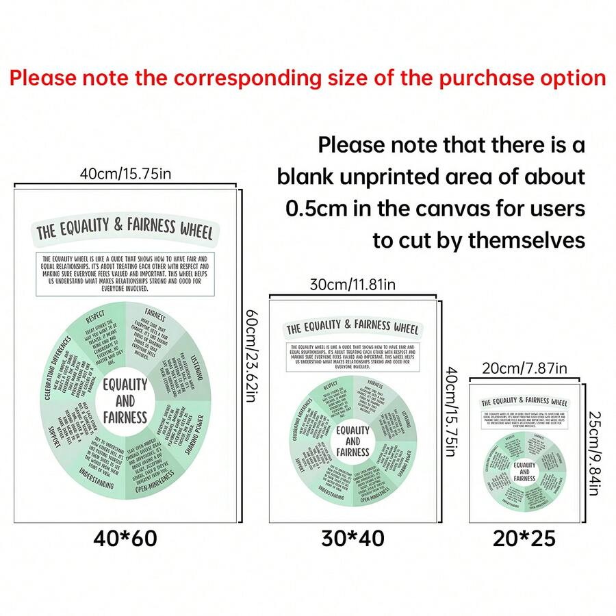 2Pcs/Set Equality Vs Power And Control Wheel Wall Art, Healthy ...