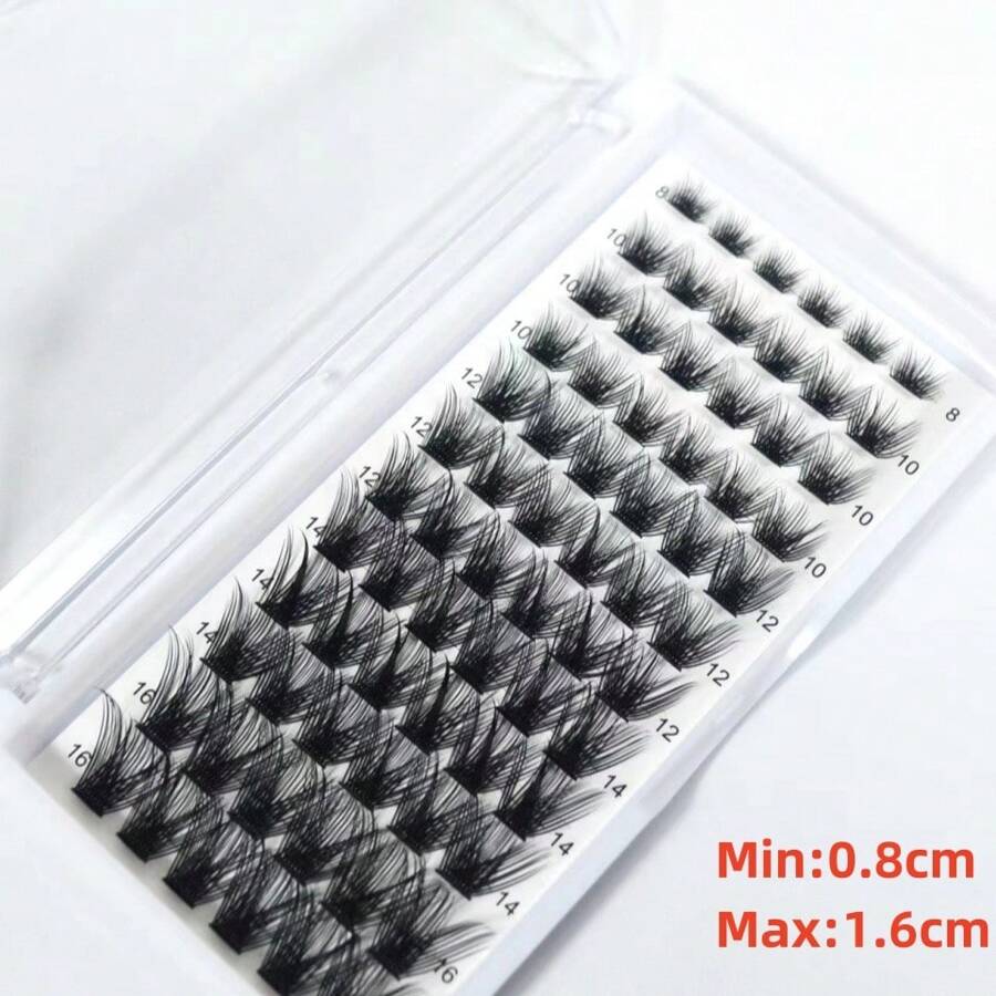 8-16mm Mix Size Cluster Eyelash 3D Natural Bunch D Curl Segmented Beam ...