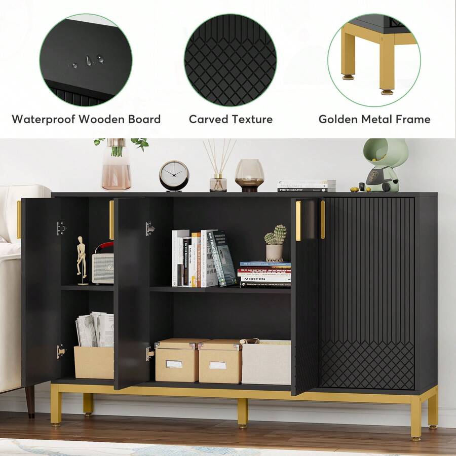 Tribesigns Modern Storage Cabinet, 59 Inch Console Cabinet Sideboard ...