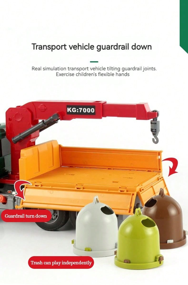 City Garbage Sorting Truck Toy Set Trash Can Friction Car Boy Toys Vehicle Baby Toys 4 5 6 7 8 9 ...