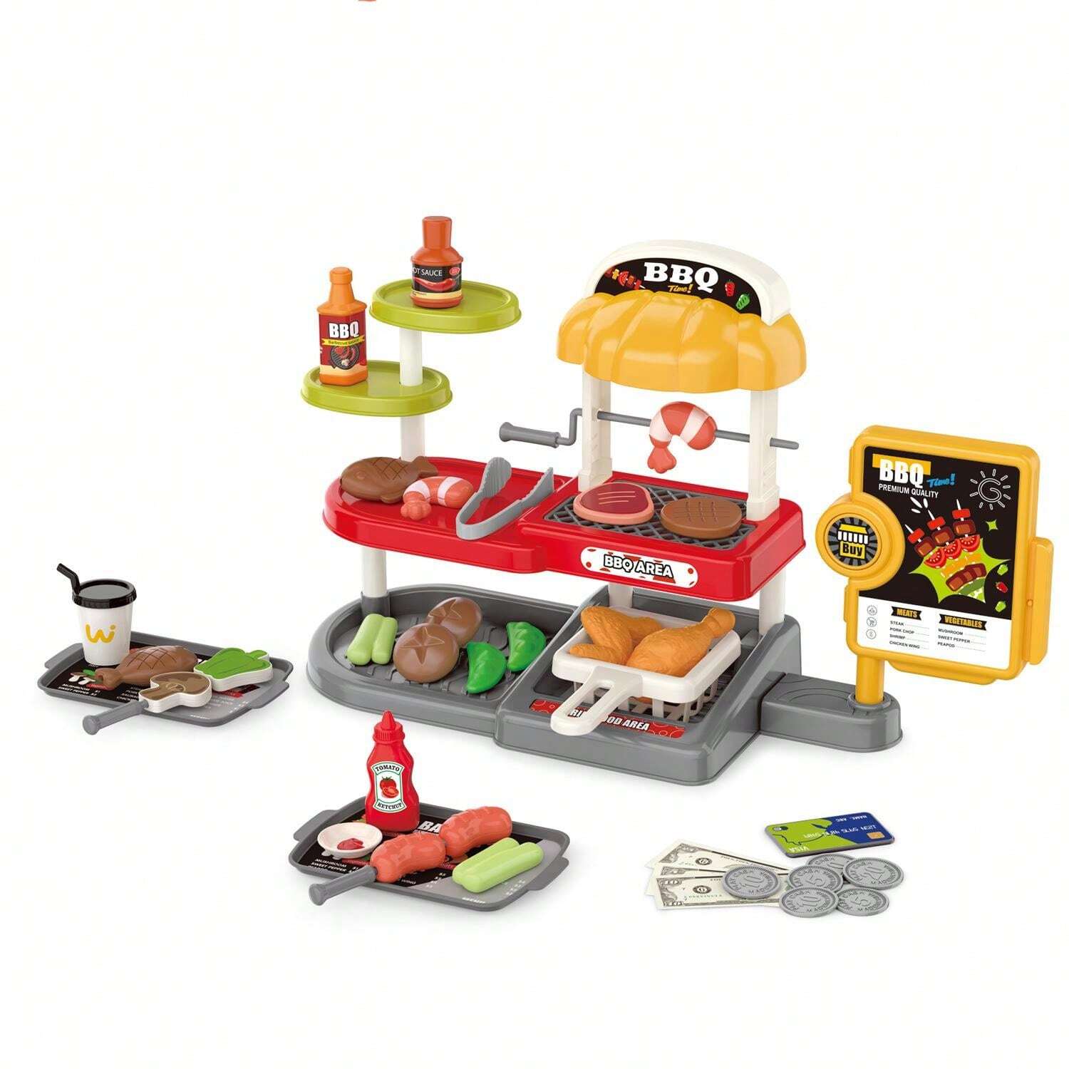 Cooking Toy Set, Kitchen Toy Set, Toy BBQ Grill Set, Little Chef Play ...