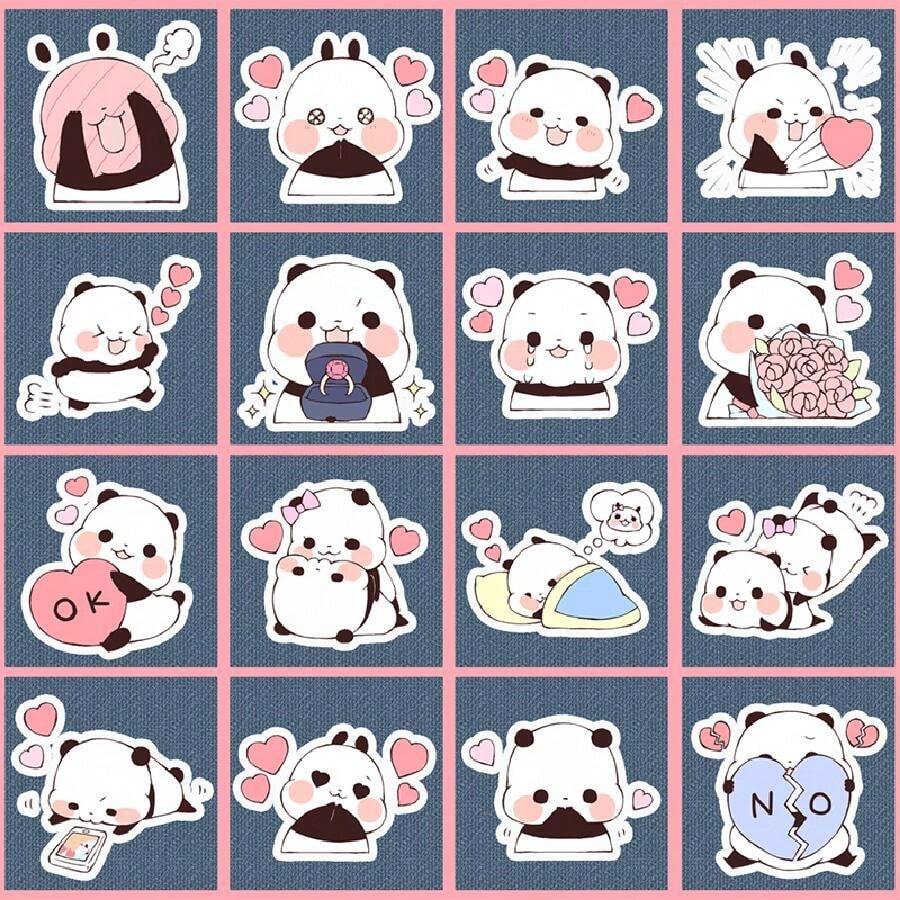 Cute Panda Emoji Stickers, Animal Stickers For Kids And Teens, Reward ...