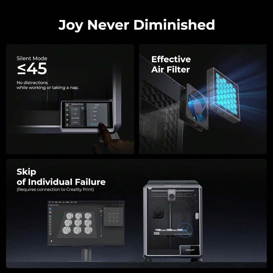 2024 New Version Creality K1C 3D Printer, 600mm/S Super Fast Printing ...